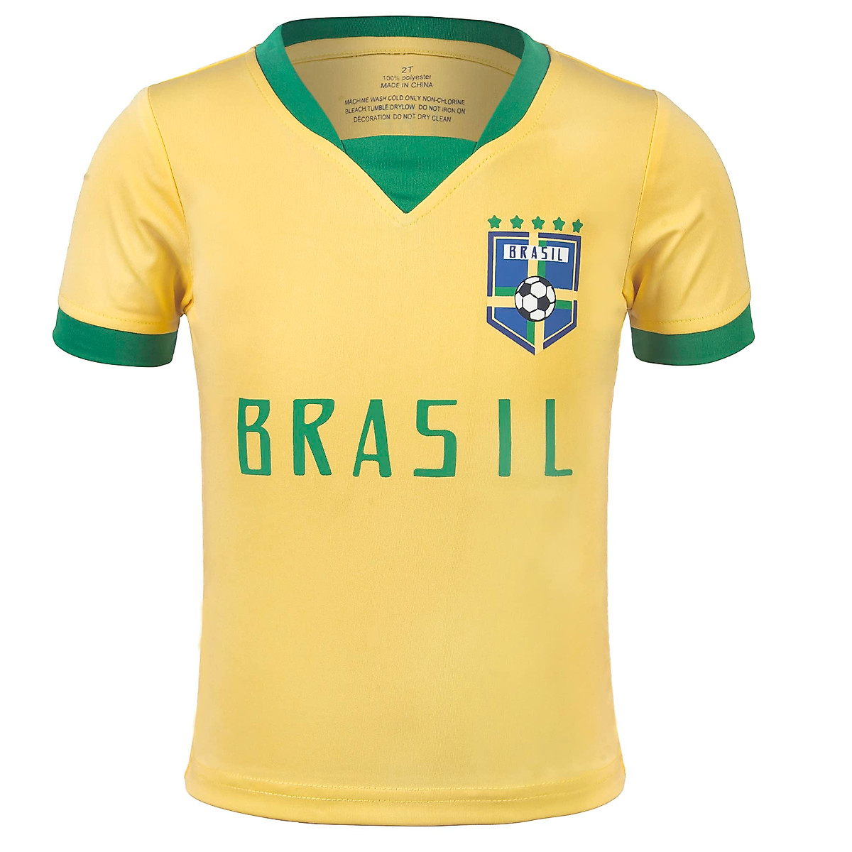 BDONDON Soccer Jerseys for Kids Brasil Soccer Clothes for Boys & Girls Football Training 3-4T Brazil Soccer Outfit (Brazil,4T)