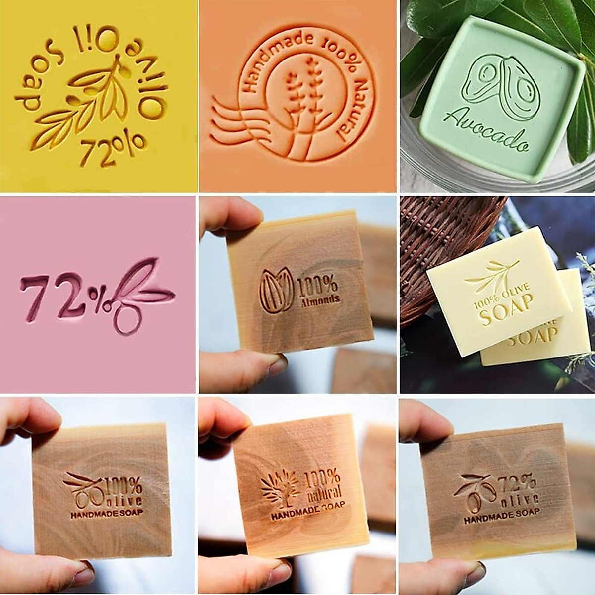 Personalised Custom Mini Soap Sealing Stamp Seals Molds For Handmade Soap Making Supplies Kits Flower House Pattern Series