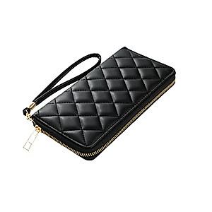 FACAI RFID Women Wristlet Wallet with Credit Card Slots - Travel Wallet Black D