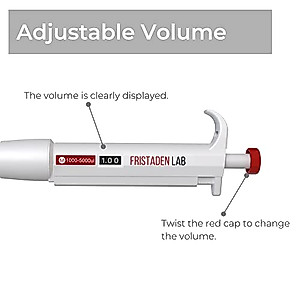 American Fristaden Lab Micropipette | Variable Volume Single Channel Pipette (1-5mL (1000µL-5000µL))