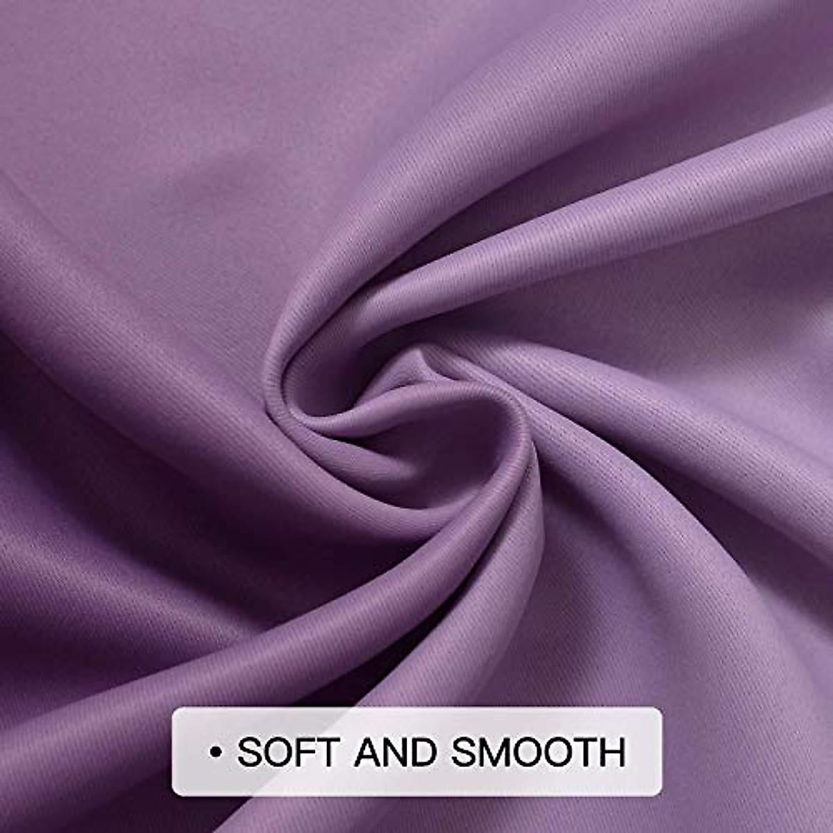 COSVIYA Grommet Ombre Room Darkening Curtains 63 inch Length, Purple and Greyish White Gradient Drapes Light Blocking Insulated Thermal Window Curtains for Bedroom/Living Room,2 Panels,52x63 inches