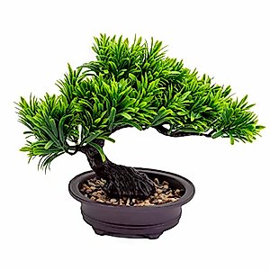 Artificial Bonsai Pine Tree Artificial Plant Decoration, Potted Artificial House Plants, for Decoration, Desktop Display