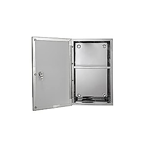 Croydex WC846005AZ Trent Stainless Steel Lockable Surface Mount Medicine Cabinet with Keys, 15.7 x 9.8 x 5.2 In.
