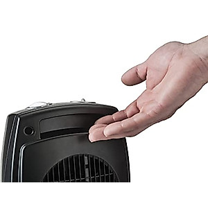 Lasko CD09250 Ceramic Adjustable Thermostat Tabletop or Under-Desk Heater, 9 Inches High, Black