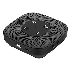 CA Essential Speakerphone SP-2000 - USB and Bluetooth Speakerphone, Clear Sound, 360 Degree Noise Cancelling Microphone with 3m Range, 66 Ft BT Wireless Range, by Cyber Acoustics