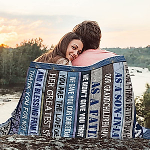 to Son in Law Gift Blanket Birthday Gift Ideal for Son-in-Law Throw from Mother in Law Blankets Soft Warm 50" X 60"
