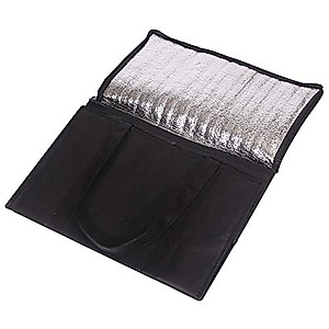 Set of 2 Large Insulated Reusable Grocery Bags with Sturdy Zipper and Handles, Foldable Washable Heavy Duty Cooler Totes for Hot or Cold Food Delivery, Groceries, Travel, Shopping