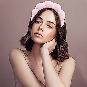 NGDN Mimi and Co Spa Headband for Women, Sponge Spa Headband for Washing Face, Makeup Headband Skincare Headband Puffy Spa Headband, Terry Towel Cloth Fabric Head Band for Skincare, Makeup Removal