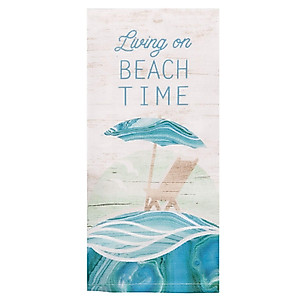 Coastal Tranquility Kitchen Tea Towel Bundle of 2, Beach Time and Relax