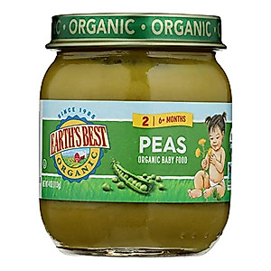 EARTHS BEST ORGANIC FROM 6 MONTHS PEAS BABY FOOD PLASTIC CONTAINER 4 OZ - 0023923343231