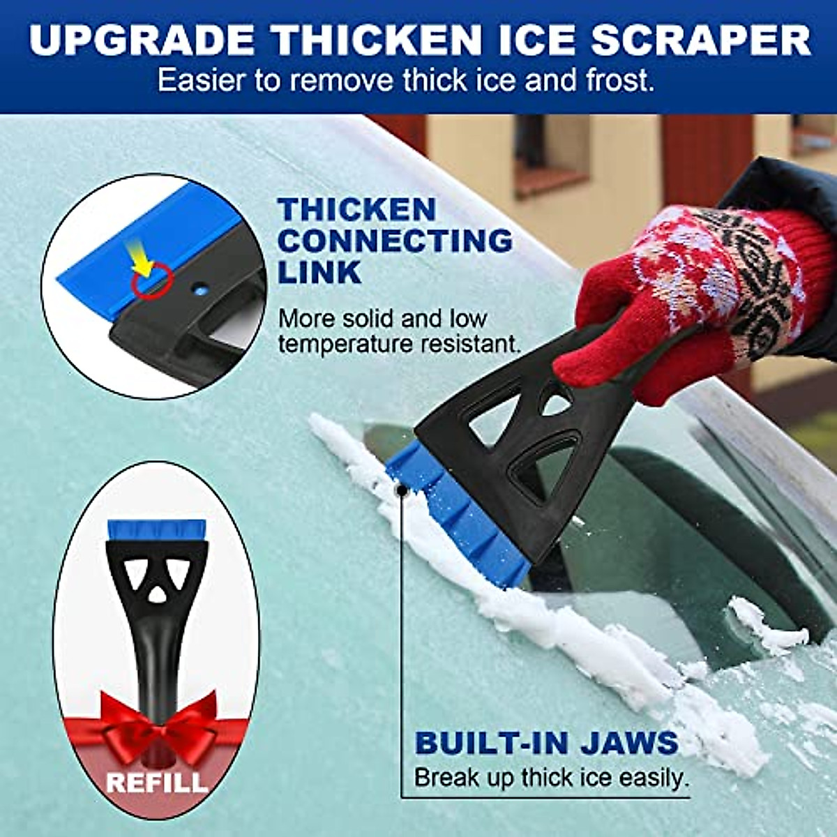 34" Extendable Ice Scrapers for Car Windshield 2-in-1 Snow Brush for Car Snow Scraper for Car Snow Scraper and Drush with Ergonomic Foam Grip for Cars, Trucks, SUVs with 360° Pivoting Brush Head