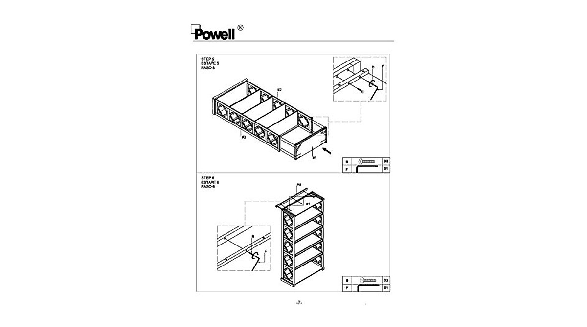 Powell Turner Bookcase in Antique White - Stylish Storage Solution