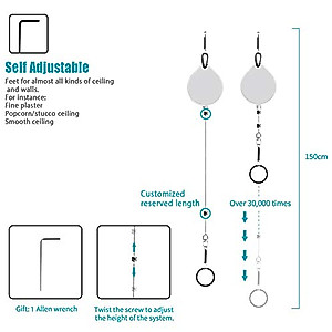 KIWI design VR Cable Management for Meta Quest 3/2/1, Ceiling Pulley System for HTC Vive/Vive Pro/Rift/Rift S/Link Cable for Quest/Valve Index VR Accessories (White, 6 Pack)