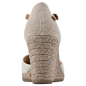 WHITE MOUNTAIN Women's Mamba Espadrille Wedge Sandal, Natural/Fabric, 10 M