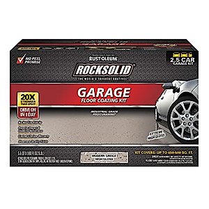Rust-Oleum 381087 RockSolid Polycuramine 2.5 Car Garage Floor Coating Kit, Modern Greige, 180 Fl Oz (Pack of 1)
