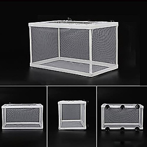 Large Fish Breeder Net with Suction Cups,Nylon Mesh Fish Fry Hatchery Breeder Isolation Box Separation Net for Fish/Plants/Shrimp Fish on Aquarium Tank