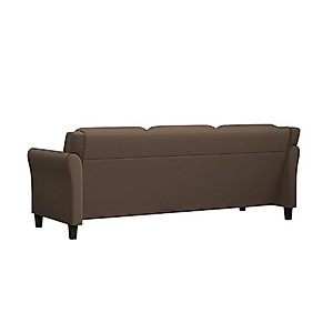 BOWERY HILL Microfiber Sofa Couch in Brown