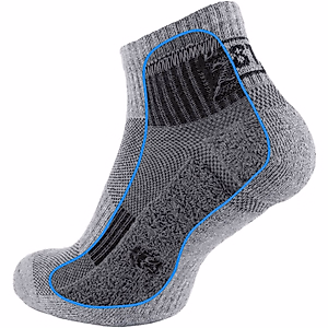 281Z Running Cushion Ankle Low Cut Socks - Athletic Hiking Sport Workout (Stone Grey)(Small 6 Pairs)