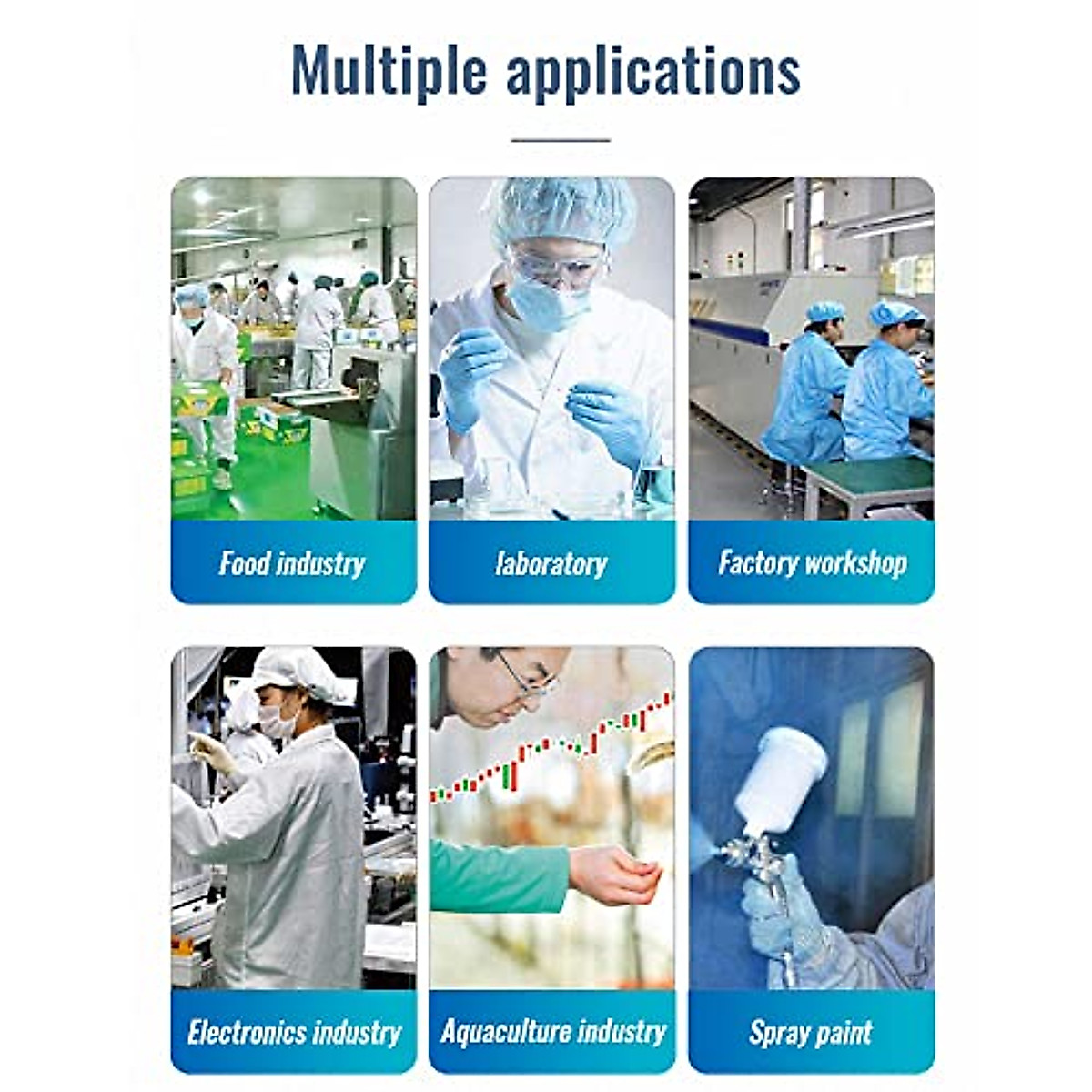 Greenour Pack of 10 Disposable Lab Coat, 3 Pockets, Thicker Short Blue SMS Smock with Knitted Cuffs and Collar(Medium)