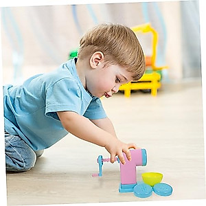 HOMSFOU 1 Set Early Colored Education of Cartoon Clay Creations Plasticine Noodle Interesting with Comes Toy Dough Maker Machine Model Tins Kid Child Kitchen Educational Funny Party