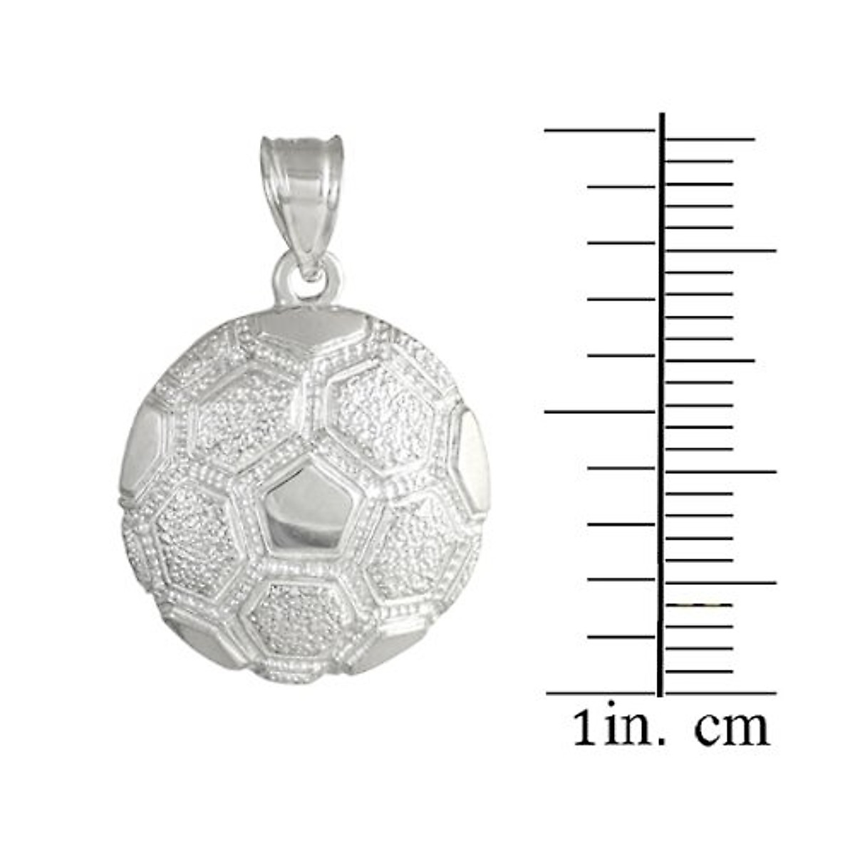 925 Sterling Silver Sports Charm Textured Soccer Ball Pendant
