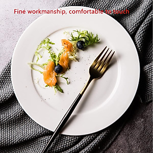 Plates for dinner,Elegant White Dinner Plates Set of 4, Salad Plates, Premium Porcelain Serving Plates for Party, Large Pasta Plates, Microwave Dishwasher Oven Safe Catering Plates,8Inch ( Size : 8Inc