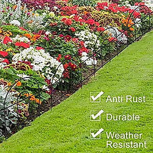 ZENY Decorative Garden Fence Garden Edging 35 Pack 50 Ft Long 18 Inch High Rustproof Landscape Iron Wire Border, Folding Patio Fences Flower Bed Fencing, Animal Barrier