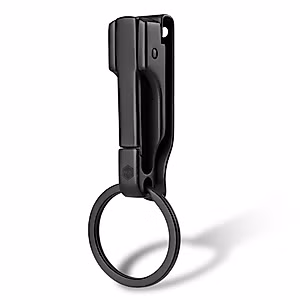 KeyUnity KS02BK EDC Belt Keychain Clip Quick Release, Stainless Steel Duty Belt Key Ring Holder for Pants, Jeans, Trousers (PVD Black)