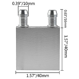 BXQINLENX 2PCS Aluminum Water Cooling Block for Computer PC CPU Graphics Radiator Heatsink (40X40MM)