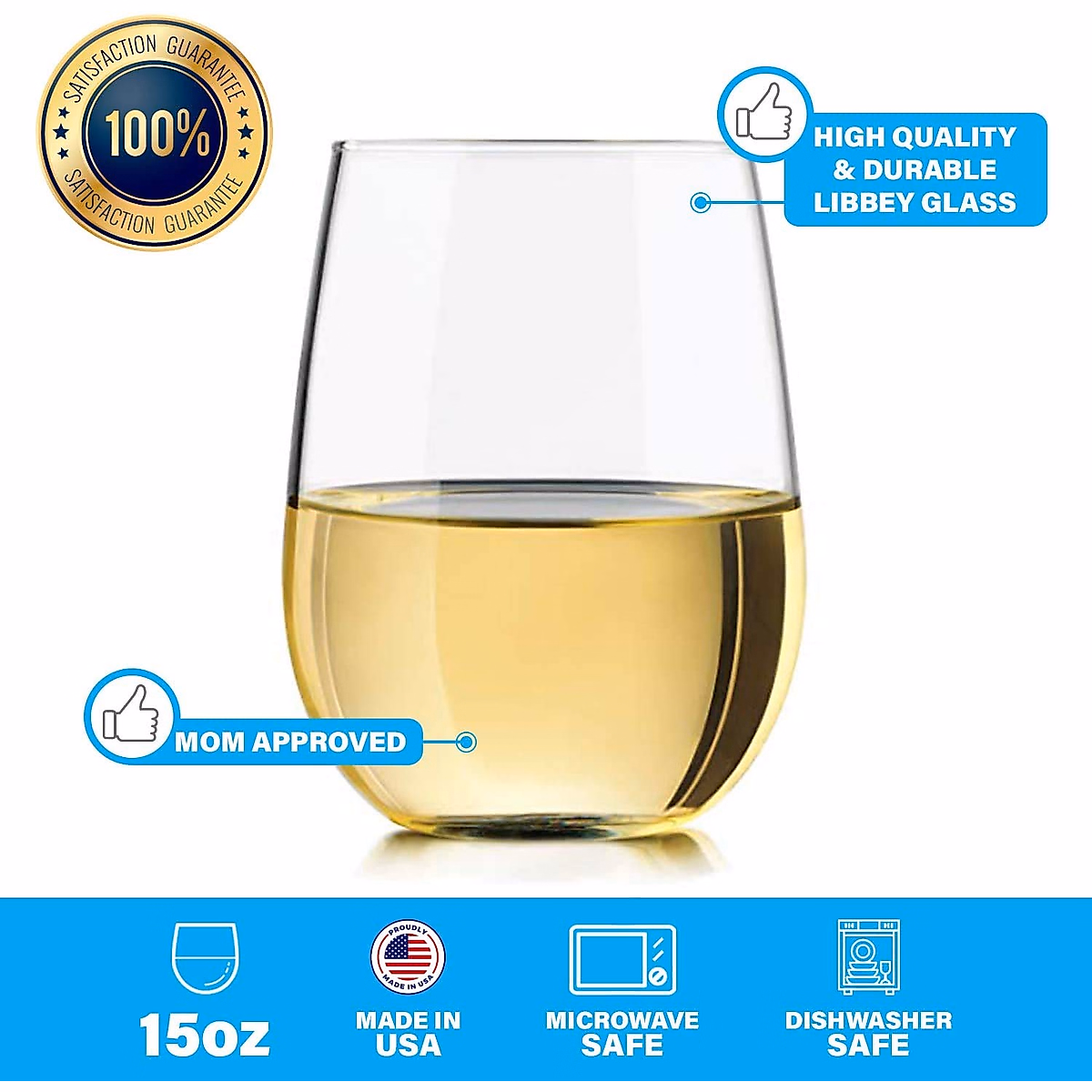 Momstir Wine Because Punching People in the Face is Illegal Funny Wine Glass 15oz Tumbler