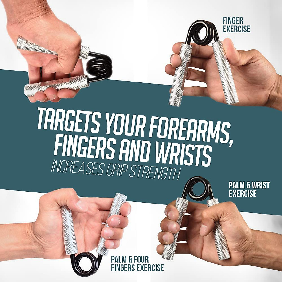 Logest Metal Hand Grip Set, 100LB-200LB 3 Pack No Slip Heavy-Duty Grip Strengthener with Gift Box, Great Wrist & Forearm Hand Exerciser, Home Gym, Hand Gripper Grip Strength Trainer