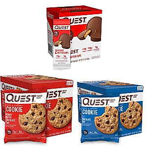 Quest Nutrition Protein Treats Bundle - Peanut Butter Cups, Cookies, and More (12 + 12 + 12 Count)