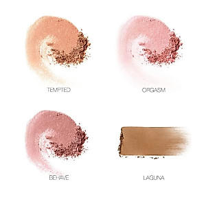 NARS Orgasm, Tempted, Behave, and Laguna Blush & Bronzer Cheek Palette + A Mini Turbo Lip Balm, Beige,Brown,Pink,Red