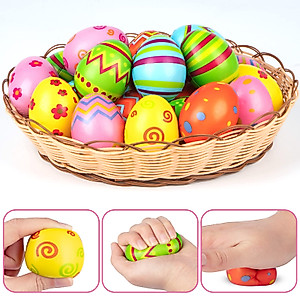 CPPSLEE 12 PCS Easter Eggs Squishies Toys, Easter Basket Stuffers, Squishy Toys for Kids, Slow Rising Squishy Stress Relief Easter Eggs, Easter Egg Hunts Party Favors