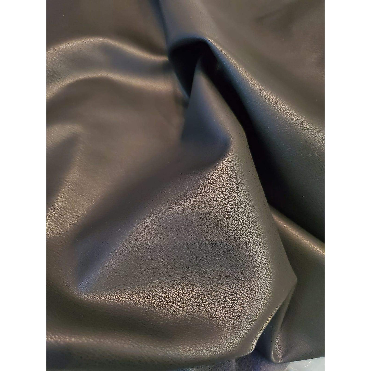 NAT Leathers™ | Black Garment Weight Thin Faux (Peta-Approved Vegan) Leather Synthetic Pleather 0.7 mm Stretch 1 Yard 52 x 36 inches Soft Smooth for Garments, Pants, Skirts Shirts 0.7 mm