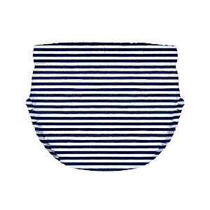 College Baby Striped Game Day Polo Dress with Bloomer - Syracuse Orange Block S Logo - Navy/White - 12 Months