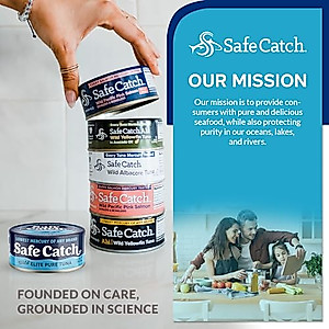 Safe Catch Elite Lowest-Mercury Canned Solid Wild Tuna Fish Steak, Every Fish Is Tested, Gluten-Free, Paleo, Keto, Kosher, Non-GMO, High-Protein Food, 5oz Cans, Pack of 12