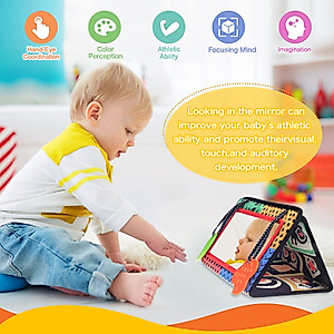 JOLIE VALLÉE TOYS & HOME Baby Mirror Toy Infant Soft Book High Contrast Babies Toy Touch and Feel Crinkle Book for 0-6months Toddler Toys (Colorful Soft Toy for Baby Girl&boy)