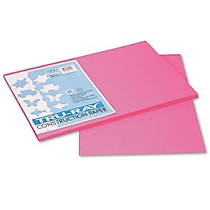 Pacon 103045 Tru-Ray Construction Paper, 76 lbs., 12 x 18, Shocking Pink, 50 Sheets/Pack