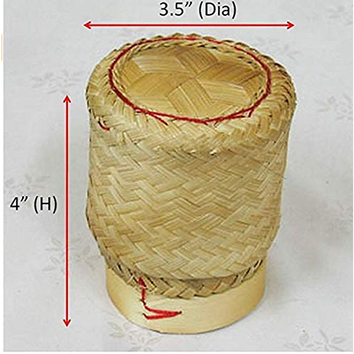 Thai Handmade Sticky Rice Serving Basket Small Size (Pack of 2) by khuaek