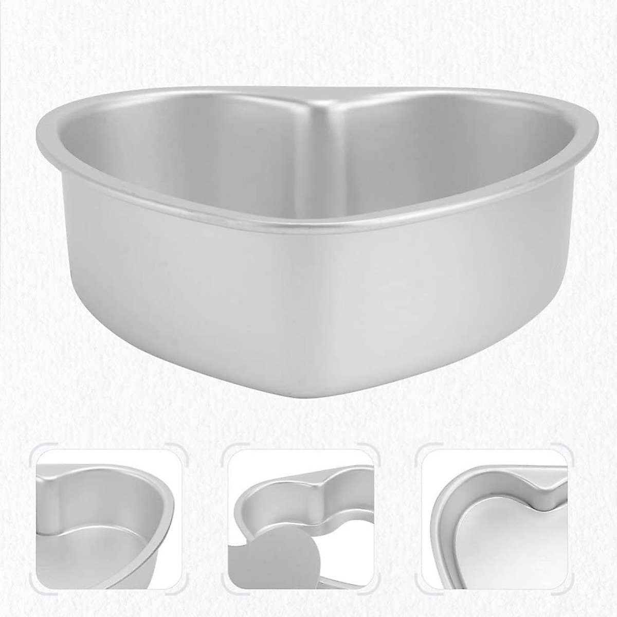 CALLARON Mini Cake Pans 2pcs Heart Shaped Cake Pans with a Removable Bottom 4inch Valentines Aluminium Heart Shaped Cake Pan Heart Pan Molds DIY Tin Muffin Chocolate Molds Baking Pan