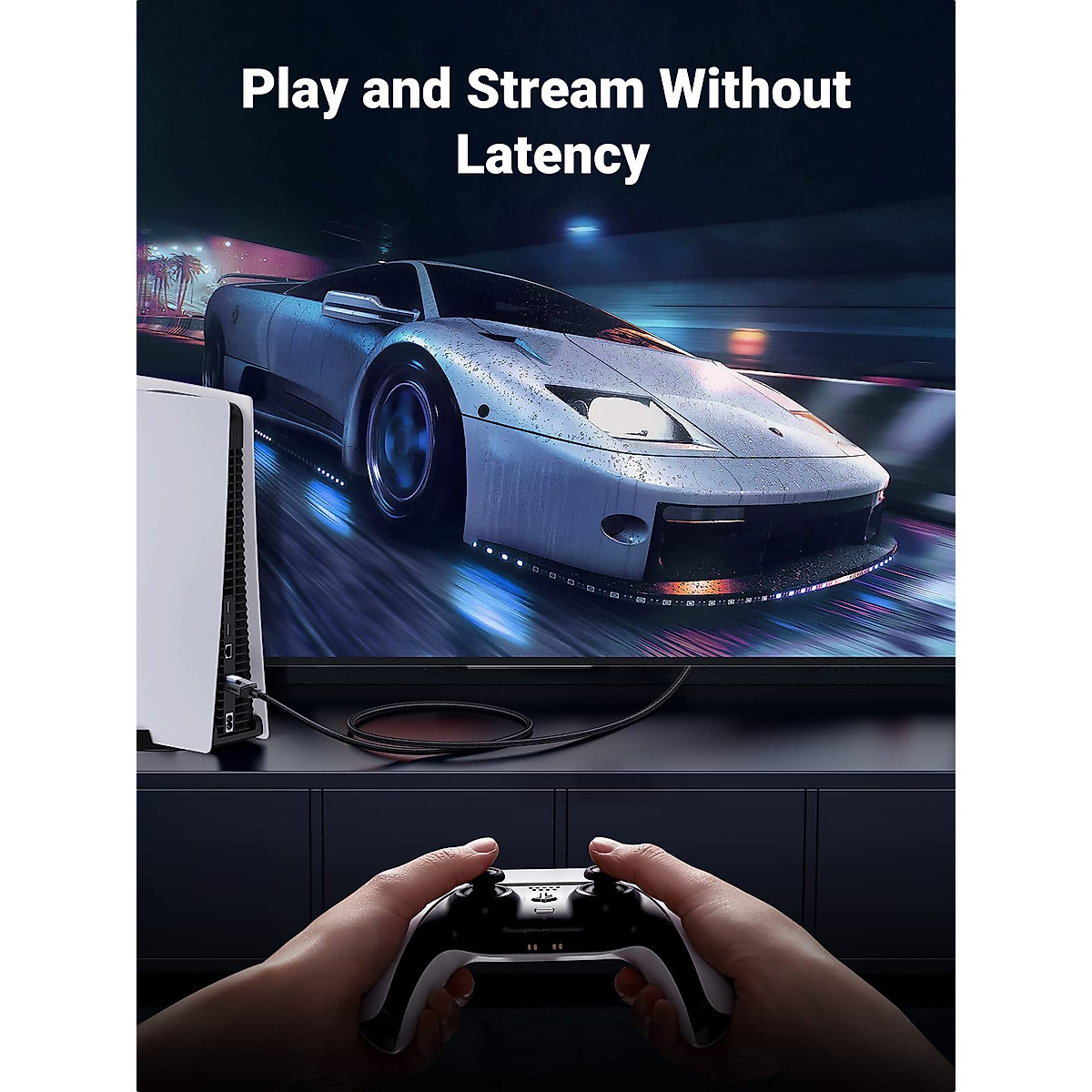 UGREEN Cat 8 Ethernet Cable, 2 Pack Ethernet Cable with 40Gbps 2000Mhz High Speed, 26AWG Braided, Shielded Heavy Duty Internet Cable Compatible for Gaming PC PS5 PS4 PS6 Xbox Modem Router, 6FT