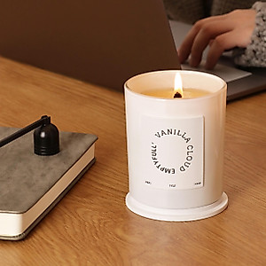 EMPTYFULL Vanilla Scented Candles, Wood Wick, 11 oz Large Candle, Natural Soy Candles 70 Hours Long Burning for Home, Aesthetic Candle, Perfect Spiritual Aromatherapy Gift for Women Men Mother’s