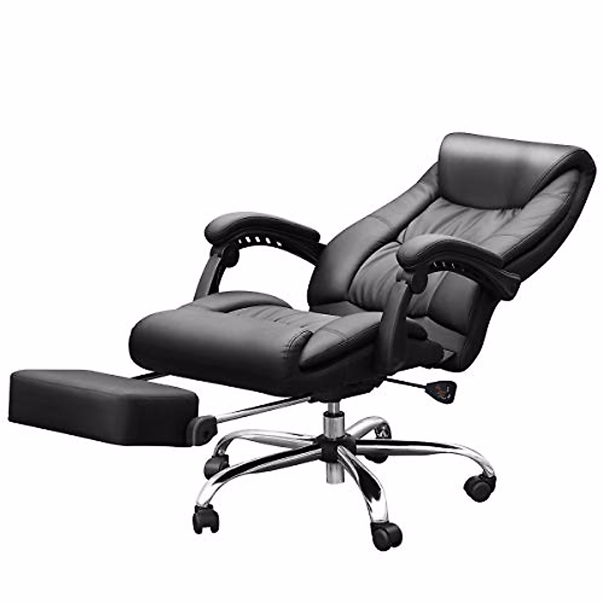 Duramont Reclining Leather Office Chair - High Back Executive Chair - Thick Seat Cushion - Ergonomic Adjustable Seat Height and Back Recline - Desk and Task Chair