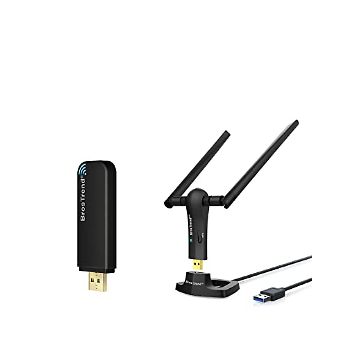 BrosTrend 1200Mbps Long Range USB WiFi Adapter for PC Desktop Laptop of Windows 11/10/8.1/8/7 and BrosTrend Linux USB WiFi Adapter 1200Mbps Supports Ubuntu, Mint, Kali, Debian, Kubuntu, Mate