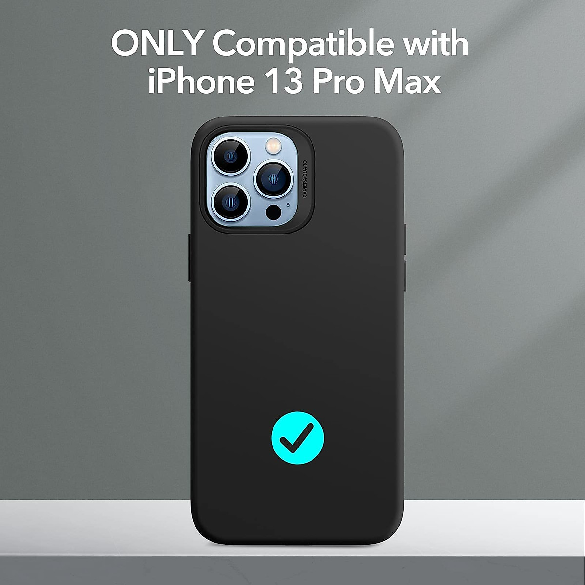 ESR Cloud Soft Case Compatible with iPhone 13 Pro Max Case (2021) (6.7 Inch), Liquid Silicone Case, Slim and Shockproof with Anti-Scratch Microfiber Lining, Black