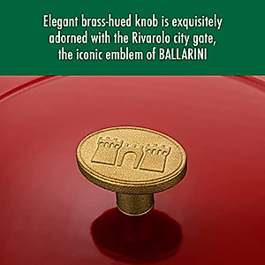 Ballarini Bellamonte Cast Iron Dutch Oven with Lid 4.25-qt, Serves 3-4, Pomodoro Red