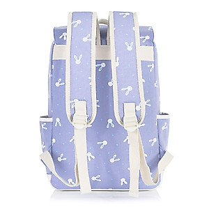 Leaper Bunny Backpack Laptop Backpack Rabbit Bag School Bag Satchel Purple L