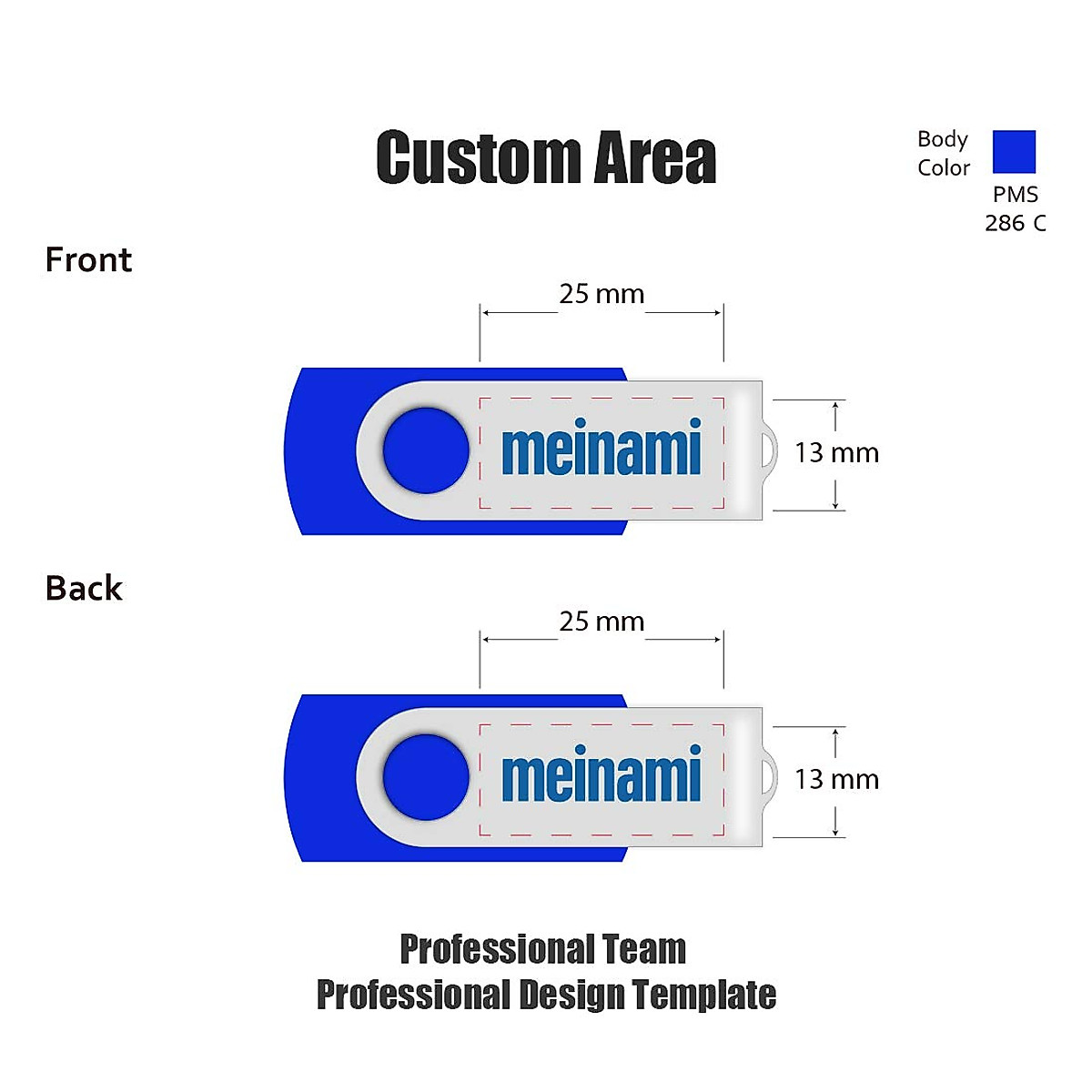 MEINAMI Customized USB Flash Drive in Box Thumb Drive Personalized Memory Stick 8GB 50 Pack