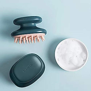 Luca Elf Aid Scalp Massager Brush Shampoo Brush,Soft Silicone Scalp Exfoliator,Wet and Dry Scalp Massager Brush,Remove Dandruff,Promote Hair Growth(Blue)